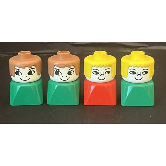 Lego | Toys | Lot Of 4 Vintage Lego Duplo Block Figures Mix Of Red ...